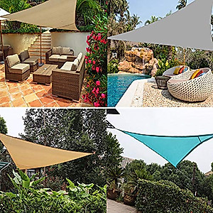Firlar Triangle Sun Shade Sail Waterproof Triangle Canopy for Patio UV Block for Outdoor Patio Garden Backyard Facility and Activities Patio Carport Awning, 6.5'x6.5'x6.5'