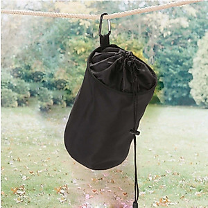 VEAMOR Clothespin Bag Hanging Clothesline Peg Organizer Storage Bags,Dust-proof (black)
