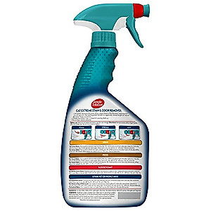 Simple Solution Cat Extreme Pet Stain and Odor Remover | Enzymatic Cleaner with 3X Pro-Bacteria Cleaning Power | 32 Ounces
