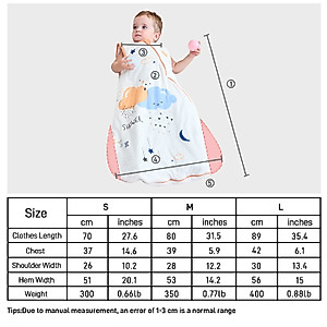 ZIGJOY Baby Winter Sleeping Bag 2.5 TOG Sleeveless Newborn Wearable Blankets with 2-Way Zipper Cotton Sleep Sack Suitable for Baby Girl Boy 0-6 Months
