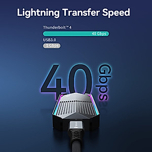 Yottamaster 100W USB C Cable, 40Gbps Data Transfer Speed, 2.62FT USB C Cable Thunderbolt 4 Cable with PD 100W Charging, Type C Dispaly Cable Support 8K/ Dual 4K Video Output