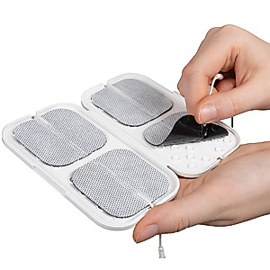 TENS 7000 TENS Pads Replacement, Battery Kit - Includes 16 Premium TENS Unit Replacement Pads, 4 Lead Wires, 9-Volt Replacement Battery, 1 Electrode Pad Holder For Stim Pads