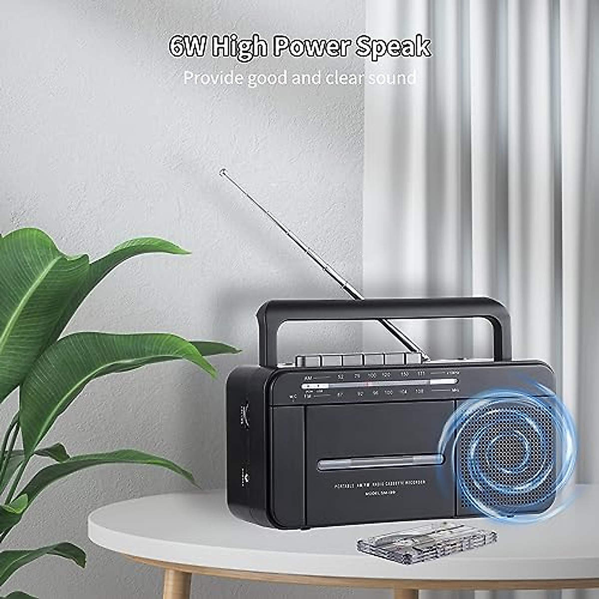 SEMIER Boombox MP3 Conversion Cassette Tape Player Recorder AM FM Radio, Cassette to MP3 Digital Converter, USB Recording, Built-in Microphone, Big Speaker and Earphone Jack by AC or C Batteries