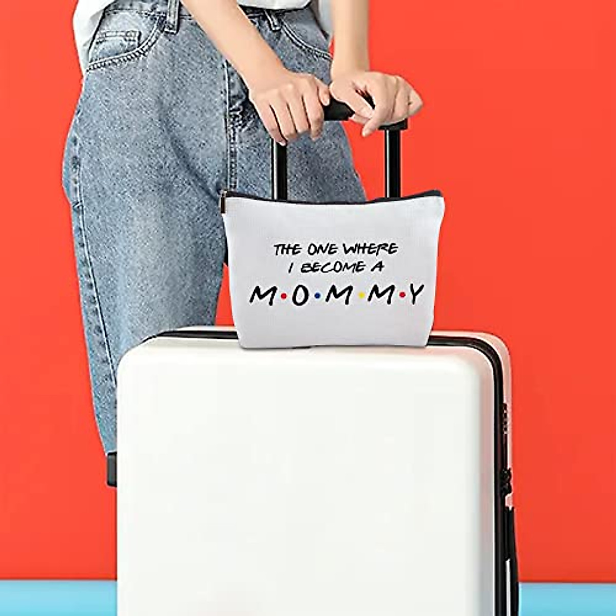 New Mommy Gift Pregnancy Gifts for First Time Moms Zipper Makeup Bag Travel Cosmetic Bag the One Where I Become a Mommy Bag First Time Mom Gift Mommy to Be Gift Baby Shower Announcements Ideas