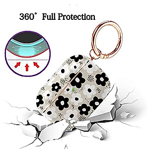 Case Cover for AirPods Pro 2019, Cute Flower Patterns AirPod Pro Hard Case for Women Girls, Compatible with Apple iPods Pro (Flower)