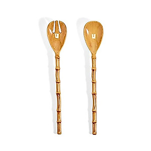 Two's Company Bamboo Touch Accent Salad Servers, Set of 2
