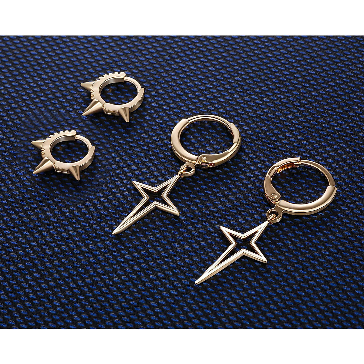 12 Pairs Gold Butterfly Dangle Earrings for Women - Mini Hoop Earrings for Women Butterfly Earrings Cartikage Earrings Snake Earrings Moon Star Earrings Sun Earrings Set for Women Cute Earrings Pack