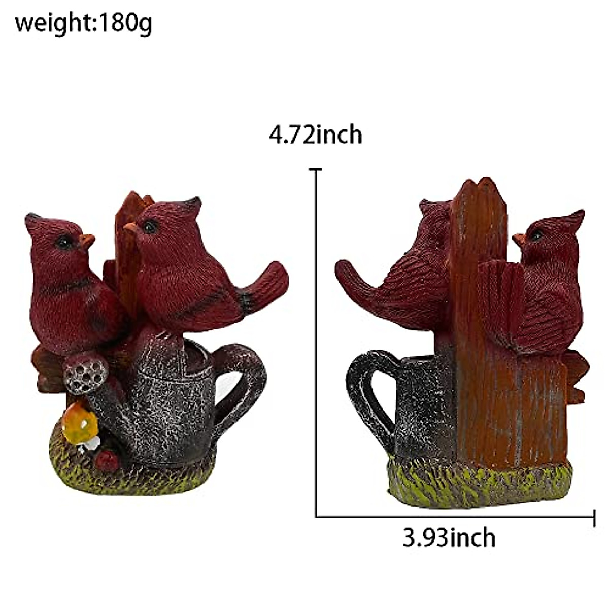 FEIYU BUY Garden Bird Statue Simulation Art Crafts Resin Bird Decorative Figurines Animal Garden Statues Birds Sculpture for Desktop Lawn Bookcase Home Decor (Red)