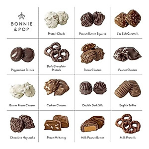 Chocolate Gift Basket, Candy Food Gifts Arrangement Platter, Gourmet Snack Box, Birthday Present Idea, Corporate Him & Her, Men Women Sympathy Family Parties & Get Well- Bonnie & Pop