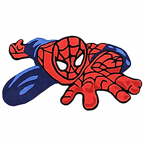 Spider Man Shape 2'3"x4' Handmade Tufted 100% Spiderman Woolen Boys & Girls Area Rugs Carpet