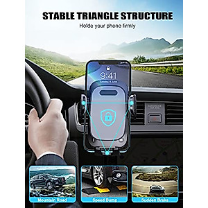 Cezuly Phone Mount for Car, [Upgraded] Vent Clip Car Phone Holder 360° Rotatable, Ultra Stable Car Phone Holder Mount Cradle Compatible with iPhone 14 Pro/Samsung Galaxy, All 4”-7” Large Cell Phones