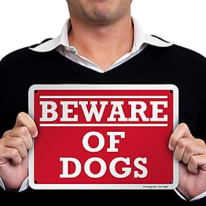 SmartSign "Beware of Dogs" Sign | 7" x 10" Aluminum