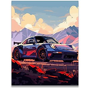Inspirational Wall Art Co. - Stylish | 2023 Porsche 911 - Car Posters for Boys Room - Car Wall Decor - Car Room Decor - Car Posters for Men | 11x14 Inches Unframed
