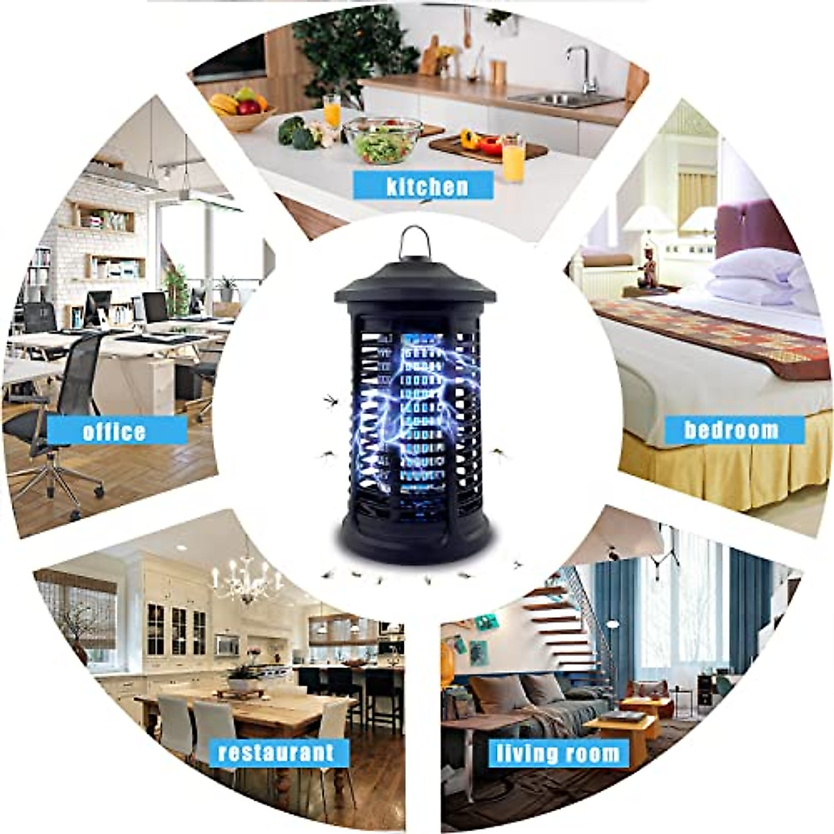 Electric Bug Zapper Indoor/Outdoor, 4200V High Powered Mosquito Zappers Killer, Waterproof Insect Fly Zapper Mosquito Trap Outdoor, Mosquito Lamp Bulb, Insect Killer for Home Garden Backyard, Camping