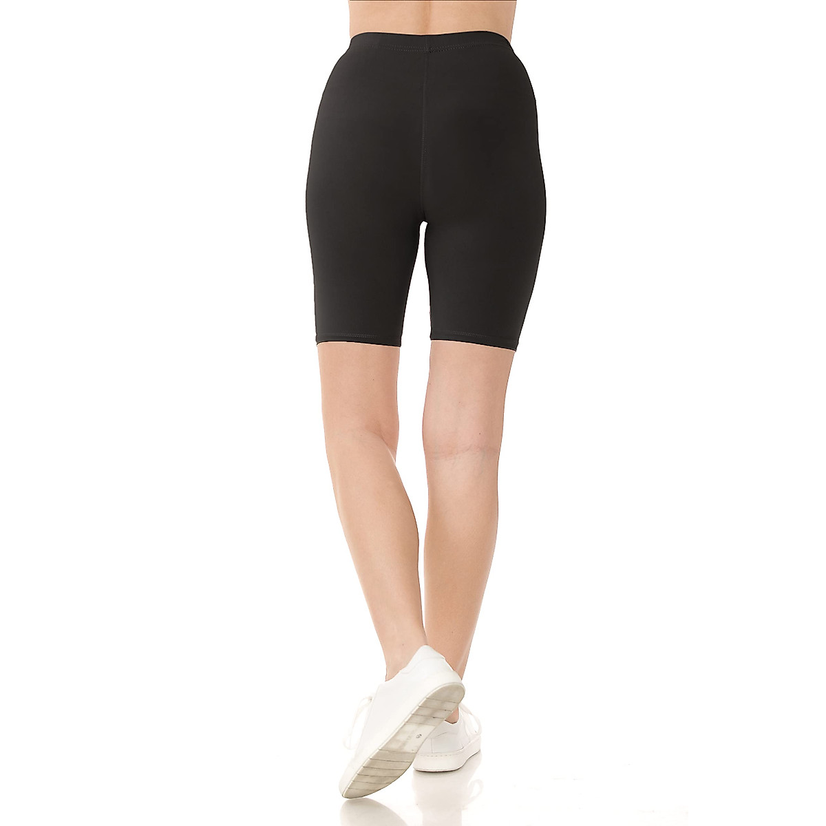 Leggings Depot Women's Buttery Soft Fashion Biker Shorts Athletic Shorts for Yoga, Black, Small