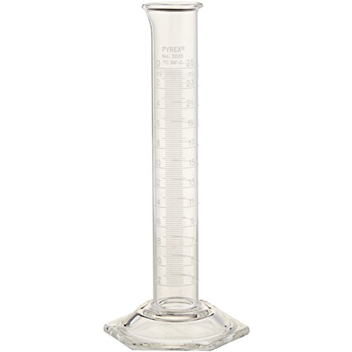 Pyrex 3025-25 Cylinder, Brand 3025, Graduated, 25 mL