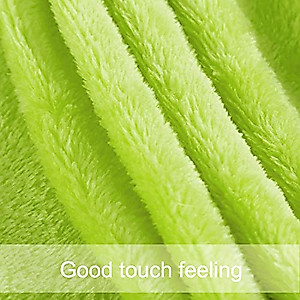 uxcell Flannel Fleece Blanket Twin Size - Soft Lightweight Plush Microfiber Bed Blanket for Sofa or Couch, Machine Washable Blankets Fleeces, Chartreuse 60x78 Inch