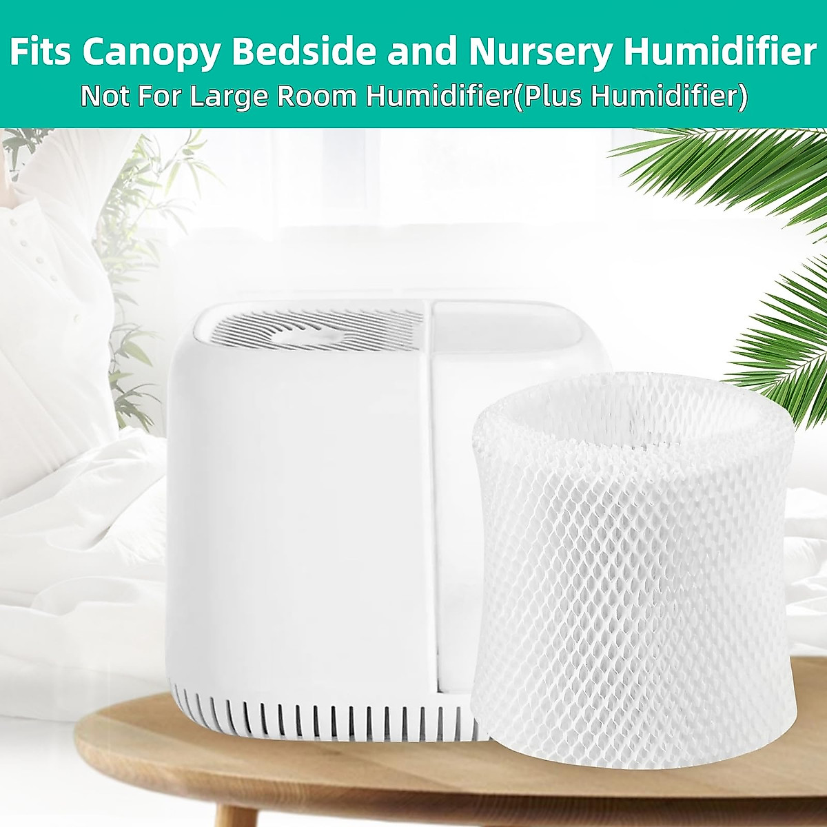 Gazeer Humidifier Replacement Filter Compatible with Canopy Bedside and Nursery Humidifier,Made with Wood Pulp, Paper Filter, 4-Pack