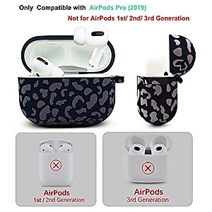 KOUJAON AirPods Pro Case Cover Soft Silicone Protective Skin with Keychain Cute Printed AirPods Pro Wireless Charging Case 2019 Full-Body Shockproof Shell for Women Men (Grey Cheetah)