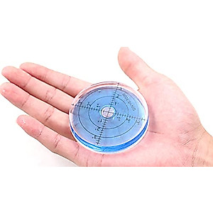 Chiloskit 66mm Bullseye Spirit Level Round Bubble Spirit Leveler Tool Rv Appliances,Accuracy 30' /2mm (Blue)