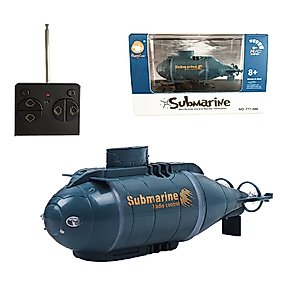 Jujuism Mini Remote Control Nuclear Submarine RC Race Boat Ship High Speed Waterproof Diving in Pools Lake Ponds, Best Gift for Kids Boys(Blue)