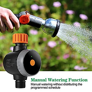 Smart Water Timer with Wi-Fi Hub, Bluetooth Hose Timer with Rain Delay for Outdoor Garden Lawn Faucet, Programmable Irrigation Sprinkler Timer with Automatic and Manual (Smart WiFi)