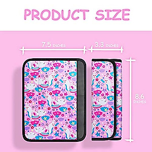 YR Seat Belt Cover for Kids, Soft Comfort Seat Belt Cushion for Children, Cute Cartoon Pattern Car Seat Belt Pads Cover for Girls and Boys, 1 Pack, Unicorn