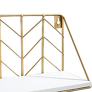 ZGZD White Floating Shelves Wall Mounted Set of 2 Wood Storage for Bedroom, Living Room, Bathroom, Kitchen, Office, Small and Large