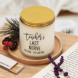 Teacher Appreciation Gifts - Teacher Gifts - Teacher’s Last Nerve Candle - Thank You Gift Bulk Present for Graduation Retired Teachers Thanksgiving Appreciation Week