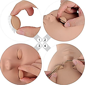 Embagol Lash Mannequin Head With 2 Pairs Replacement Eyelids For Eyelash Extension Removable Realistic Eyelids Makeup Lash Extension Training Practice Beginner Friendly Soft Silicone Lash Accessories
