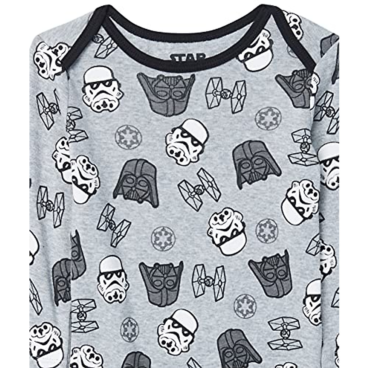 Amazon Essentials Disney | Marvel | Star Wars Unisex Babies' Long-Sleeve Bodysuits - Discontinued Colors, Pack of 5, Star Wars Tiny Trooper, 0-3 Months