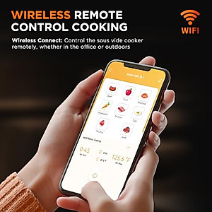 4T7 Sous Vide Machine 1100W, Sous Vide Precision Cooker, Waterproof Wifi App Control, Ultra Quiet Immersion Circulator with Recipes, Accurate Temperature and Time Control with Adjustable Clamp, White