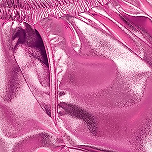 Juniors Pink Metallic Shorts Shiny Sparkly Dance Hot Pants for Teen Girls 12 13