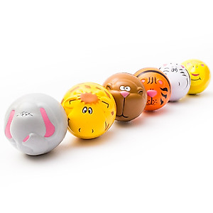 12 Pieces - Zoo Animals Squeeze Stress Ball Bulk for Kids and Adults Party Favor - Assorted Designs