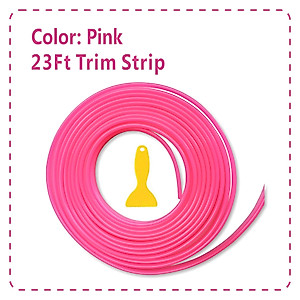TIKUN TECH Pink Car Interior Decorative Molding Door Panel Gap Trim Strip (23Ft)