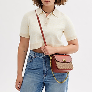 COACH Coated Canvas Signature Cassie Crossbody 19, Tan Rust, One Size