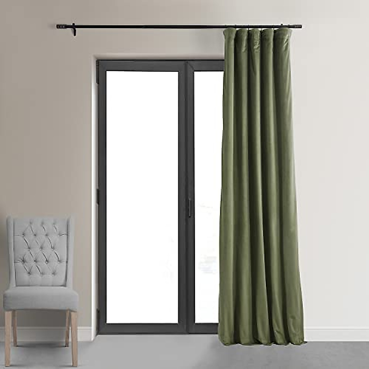 HPD Half Price Drapes Signature Velvet Blackout Curtains For Bedroom 50 X 108 (1 Panel), VPCH-190622-108, Hunter Green