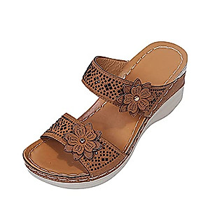 JMMSlmax Beach Sandals for Women Dressy Summer Boho Cute Casual Open Toe Sandals Women Platform Wedge Beach Sandals for Women