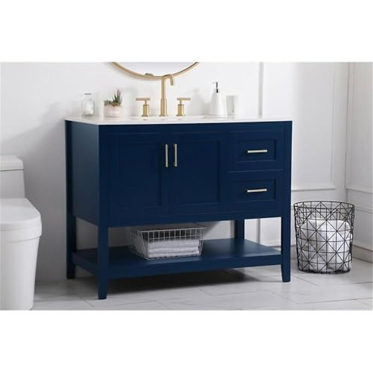 Elegant Kitchen and Bath 42 inch Single Bathroom Vanity Cabinet - Blue