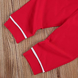 Toddler Baby Button-Down Pajamas Set, Cotton 2-PCS-PJs Set Shirt and Pants Sleepwear for Unisex Kids (Red,18-24 Months)