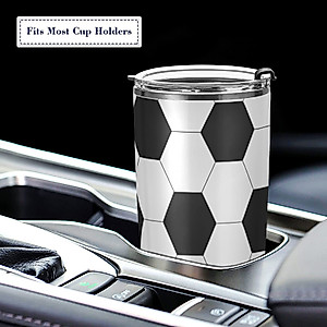 Yasala Tumbler Soccer Print Insulated Coffee Cup Beverage Container Travel Mug with Straw and Lid Double Wall Stainless Steel 20oz Holiday Gift