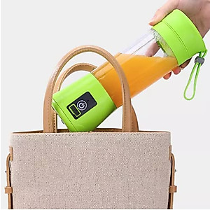Portable Blender Smoothies Personal Blender Mini Shakes Juicer 380 ml Cup USB Rechargeable Cordless Shaker Bottle (Green) Q2-6888 8x3