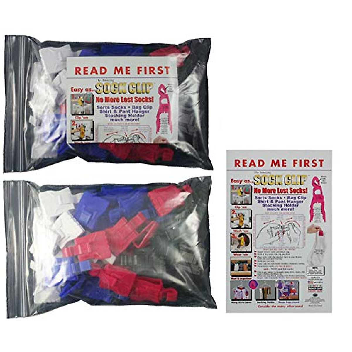 The Amazing Sock Clip Sock Holder, Spring Assorted 32 Clips, (8 Each of 4 Colors) Made in U.S.A. C