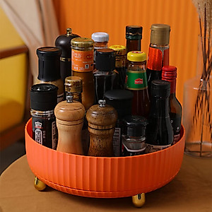 Lazy Susan Plastic Clear Rotating Turnable Cabinet Organizer - Round Turntable Storage Tray - Rotating Organizer for Makeup, Cosmetics Organizer, Turntable for Countertop Table Pantry Bathroom