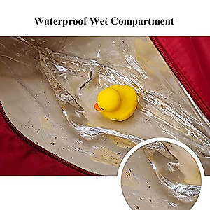 KARRESLY Sports Gym Bag for Women Travel Duffel Bag with Wet Pocket and Shoes Compartment for Training Swim Yoga(Red)