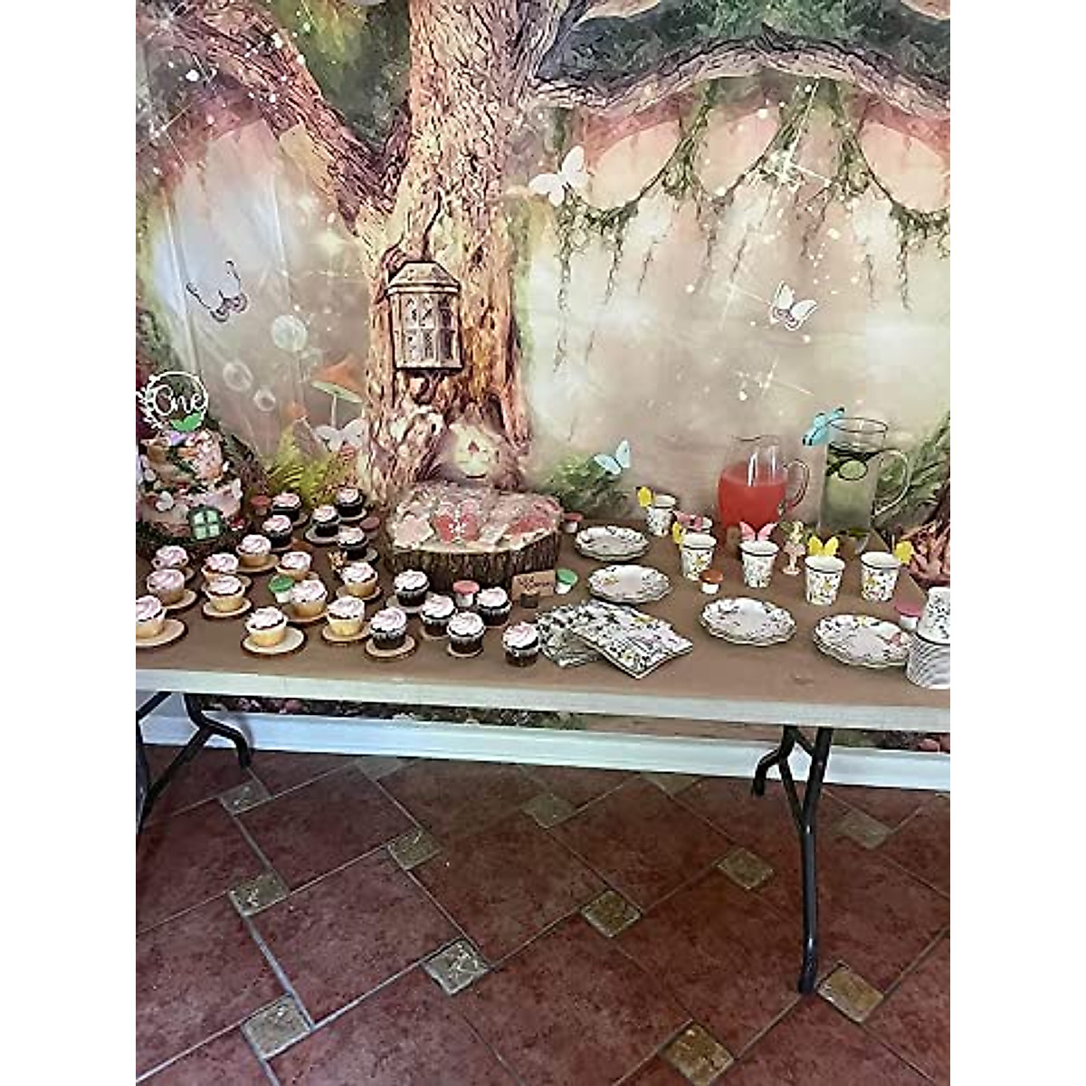 Leowefowa 10x6.5ft Enchanted Forest Backdrop Fairy Tale Forest Enchanted Garden Photography Background for Girl 1st Birthday Baby Shower Party Photoshoots Newborn Kids Children Cake Smash Studio Props