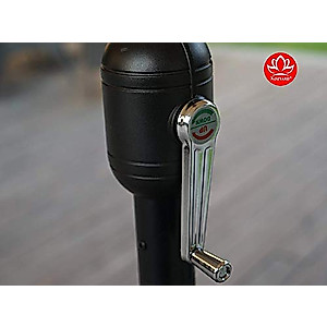 Kozyard Butterfly 14' Outdoor Patio Double-Sided Aluminum Umbrella with Crank and Base (Beige)