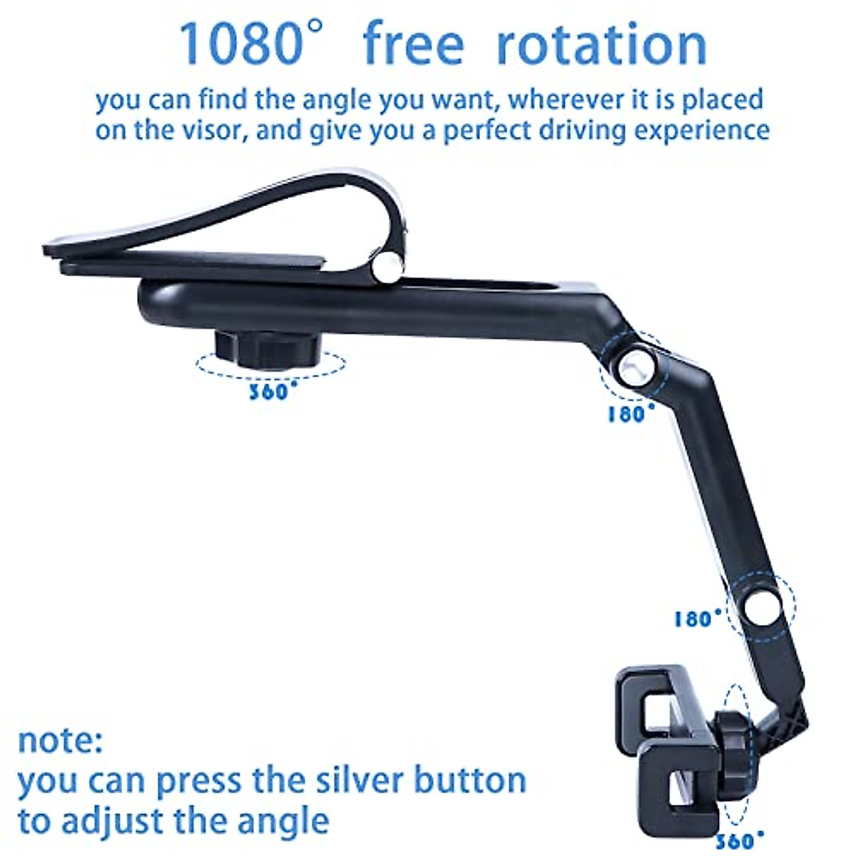 XEFINAL Cell Phone Holder for Car，Mount Clip for Car Cellphone，360° Rearview Phone Holder for Car Sun Visor，Perfectly for iPhone pro, 13/12pro,XR,XS,Pro,Samsumg,Andriod, Car Accessories