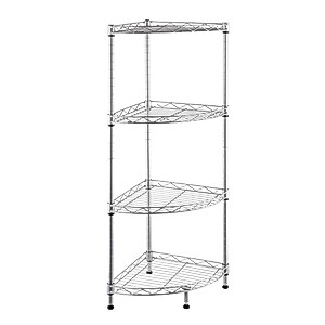 VCJTA 4 Tier Corner Shelf Rack Kitchen Bathroom Storage Wire Organizer Space Saving