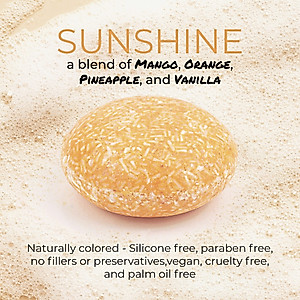 Suds & Co. Solid Shampoo Bar, Zero Waste Shampoo, Natural Shampoo Bar Soap, Sustainable, Eco-Friendly Hair Care - Sunshine, 3.0 Ounce